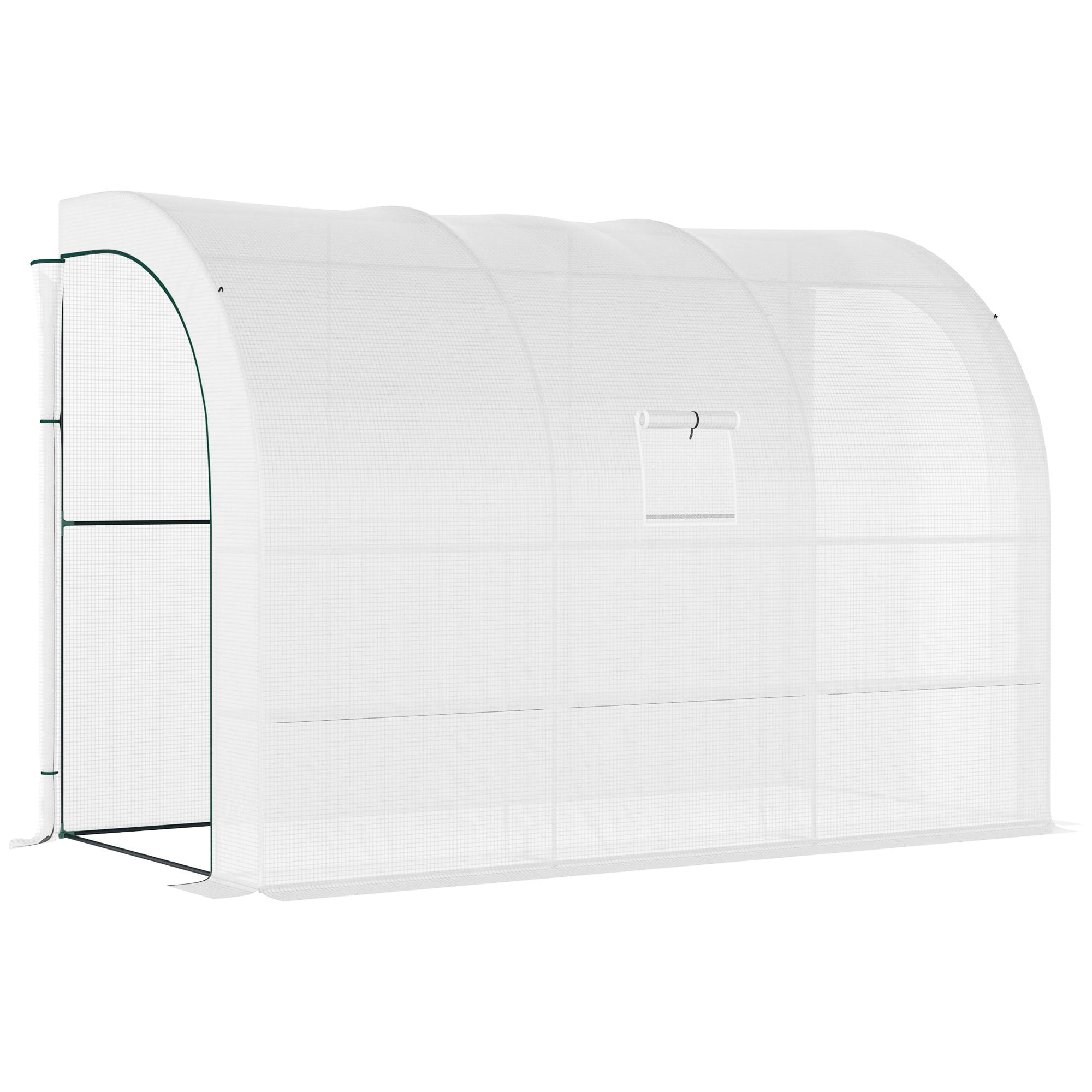 10' x 5' x 7' Outdoor Walk-In Greenhouse, Plant Nursery with Zippered ...