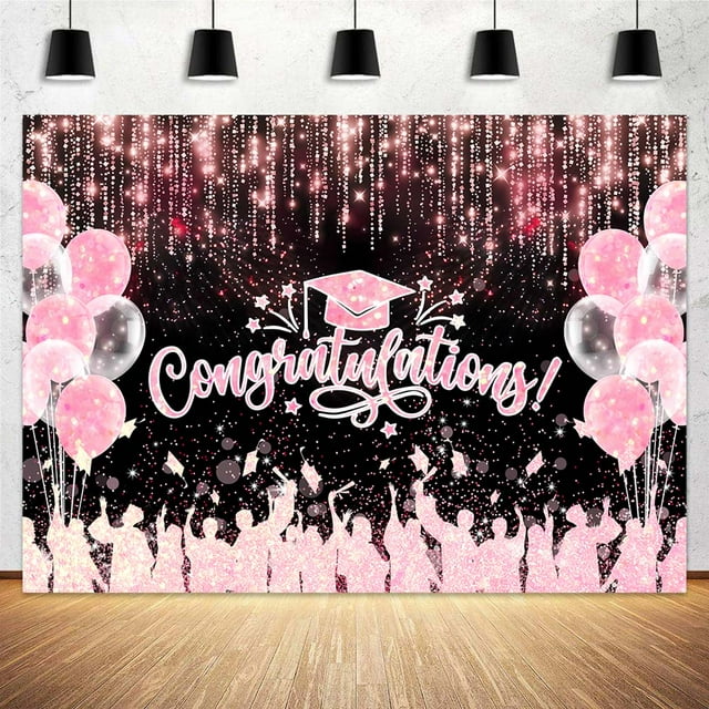 10 x 6.5 ft Class of 2025 Graduation Backdrop, Congratulations Congrats ...