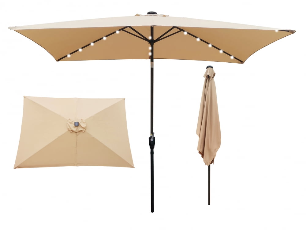 10 x 6.5t Patio Umbrella,Rectangular Picnic Table Umbrella,6-8 Chairs ...