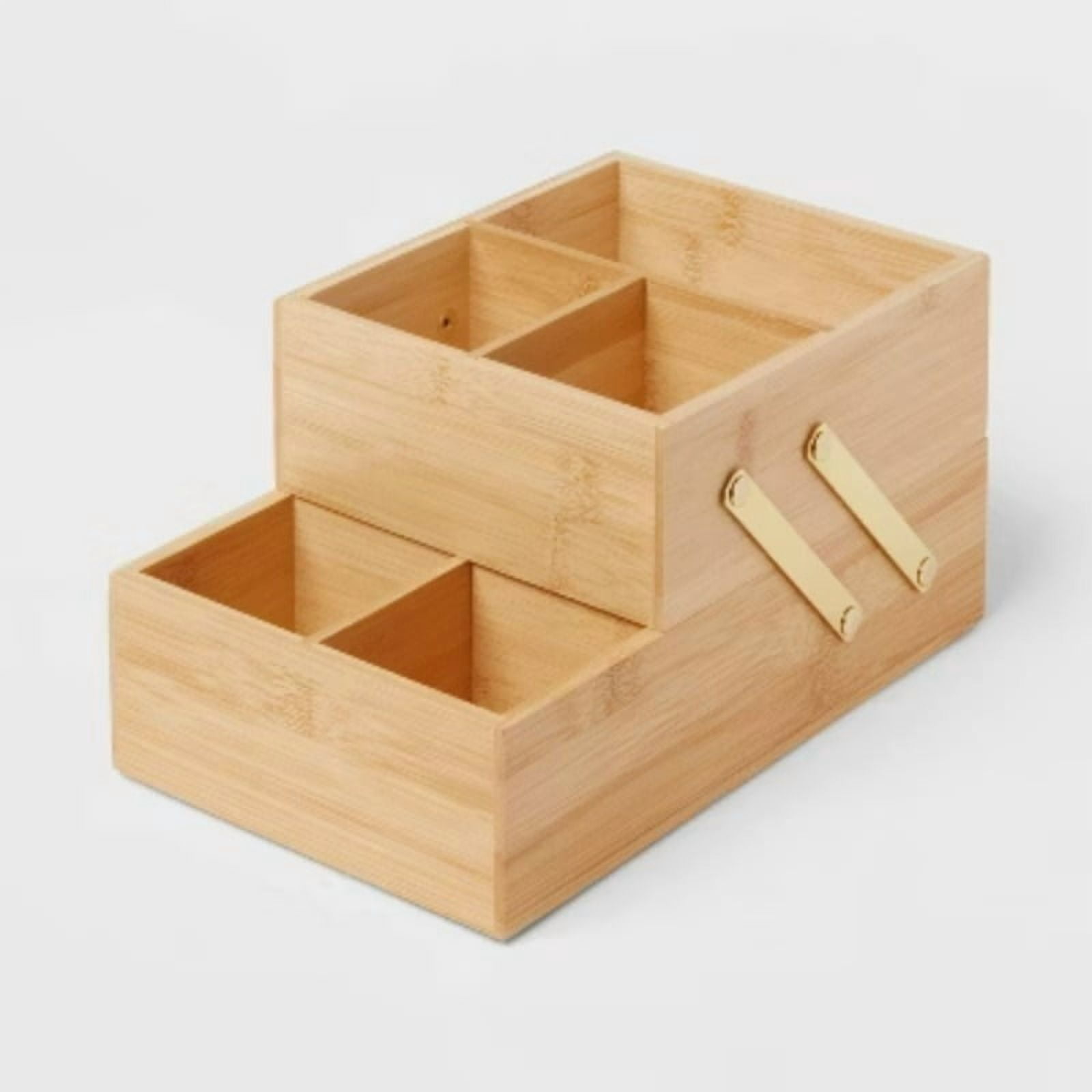 10" x 6" x 5" Hinged Bamboo Countertop Organizer: Bathroom & Vanity ...