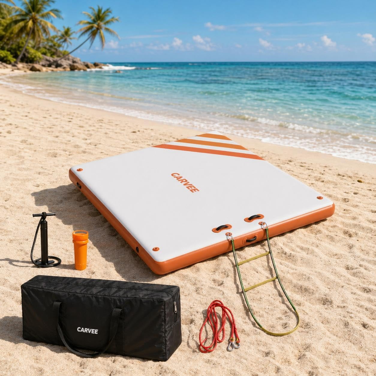 10 x 6Ft Inflatable Floating Dock Platform, Heavy-Duty Non-Slip Water ...