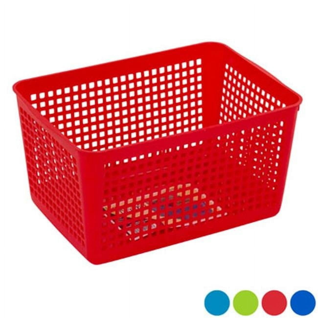 10 x 7.25 x 5.75 in. Slotted Rectangle Storage Basket In PDQ, Assorted ...