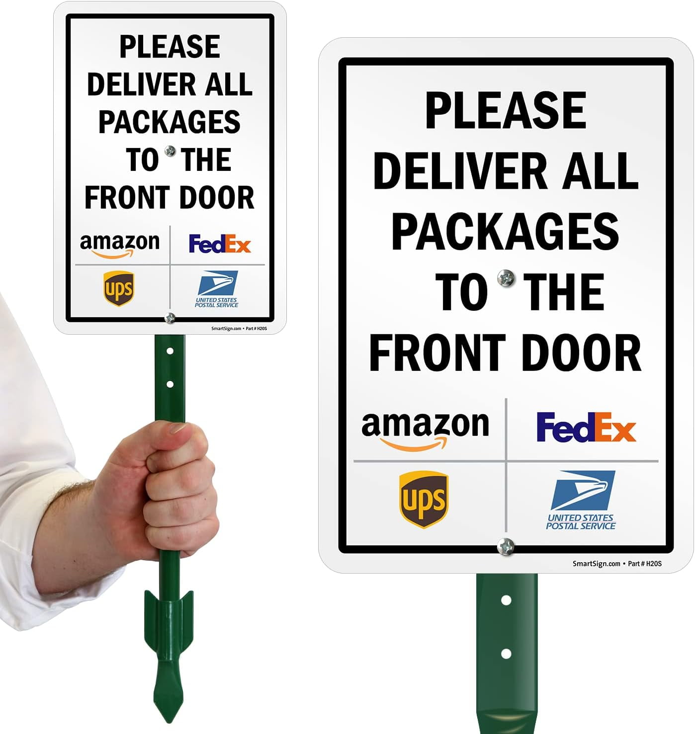 10 x 7 inch “Please Deliver All Packages to The Front Door” Yard Sign ...