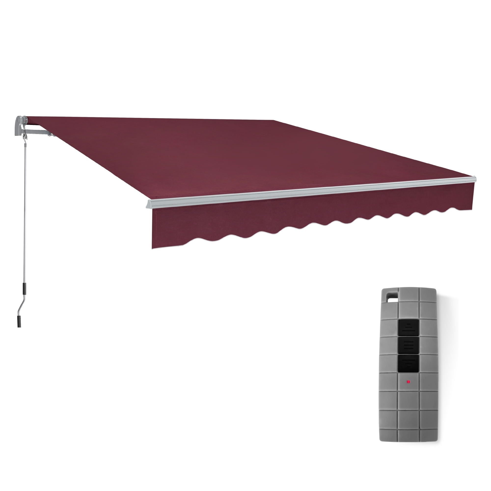 10' x 8' Motorized Retractable Awning Sunshade Canopy with Remote ...