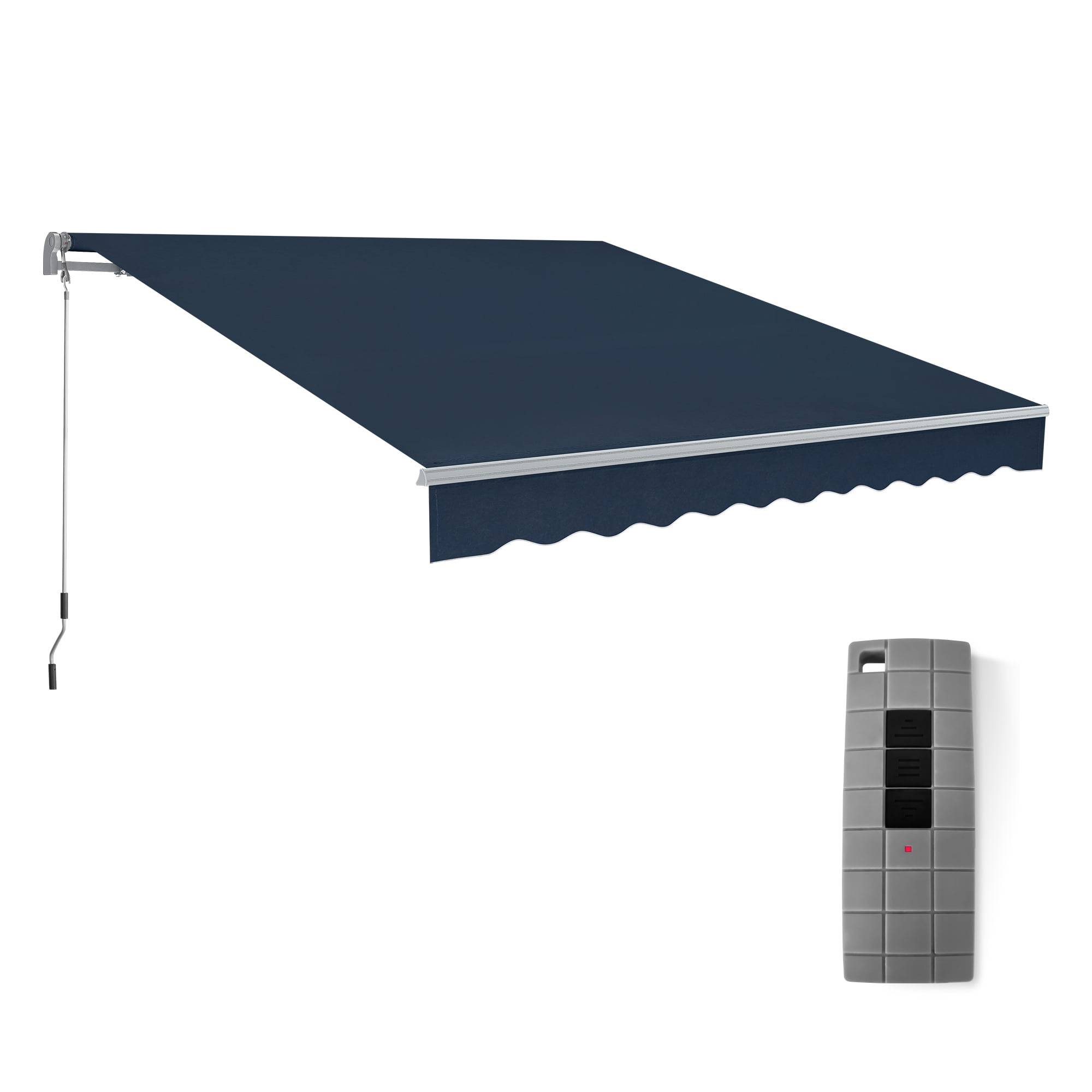 10' x 8' Motorized Retractable Awning Sunshade Canopy with Remote ...