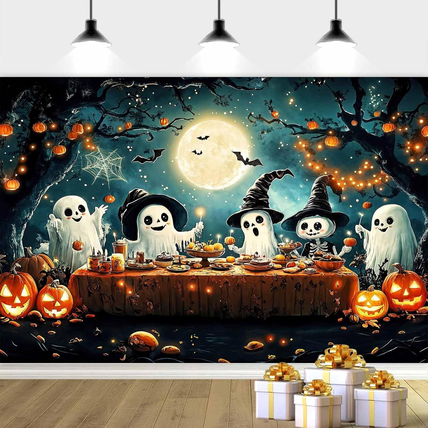 10 x 8 ft Halloween Backdrop, Pumpkin Ghost Photography Backdrop Horror ...