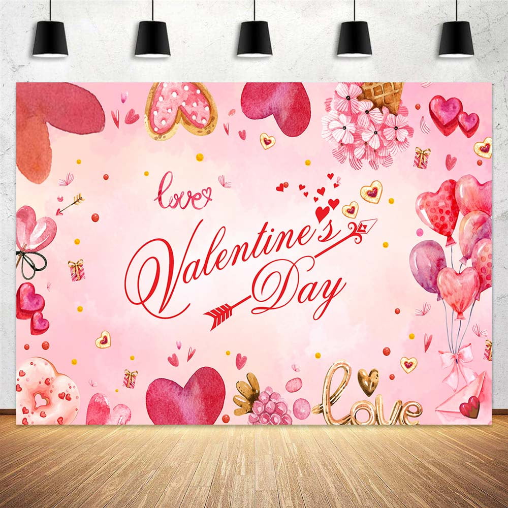10 x 8 ft Happy Valentine's Day Backdrop Party Decorations Blush Pink ...