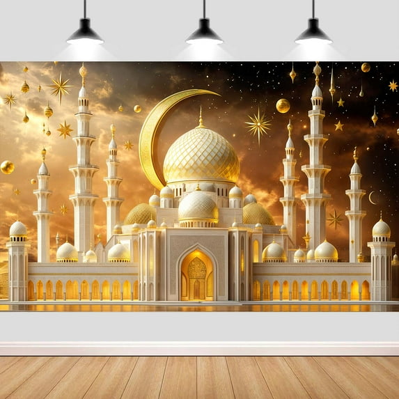 10 x 8 ft Ramadan Eid Mubarak Backdrop Decorations, Ramadan Lantern ...