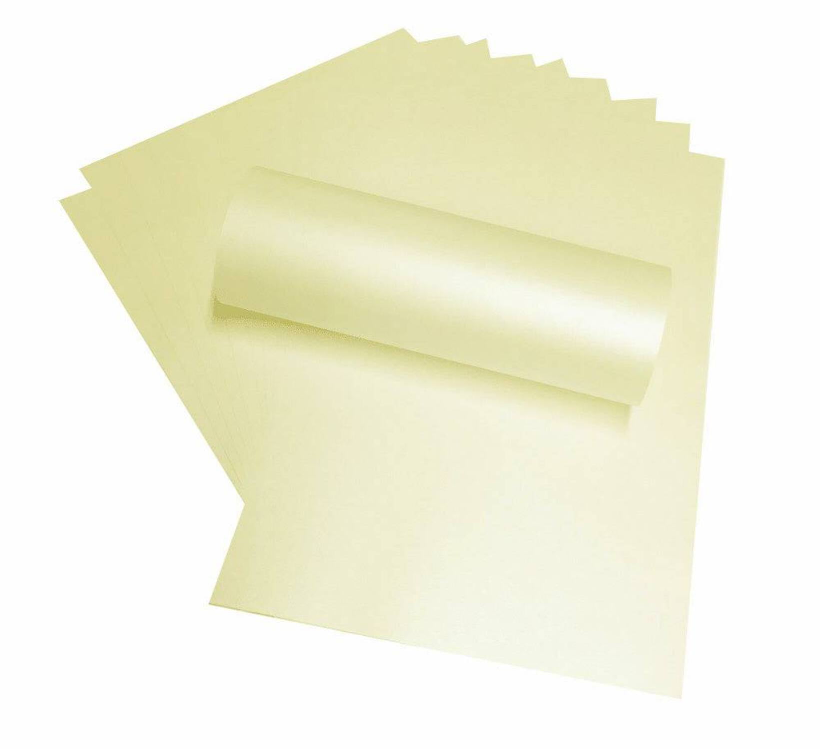 10 x A4 Candlelight Cream Pearlescent Shimmer Paper Double Sided 32lb ...