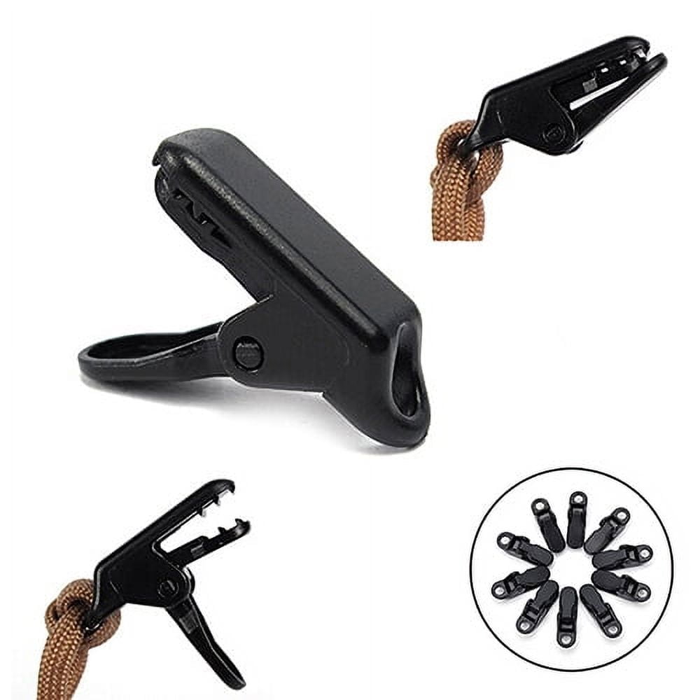 10 x Awning Clamp Tarp Clips Snap Hangers Tent Camping Survival Tighten ...