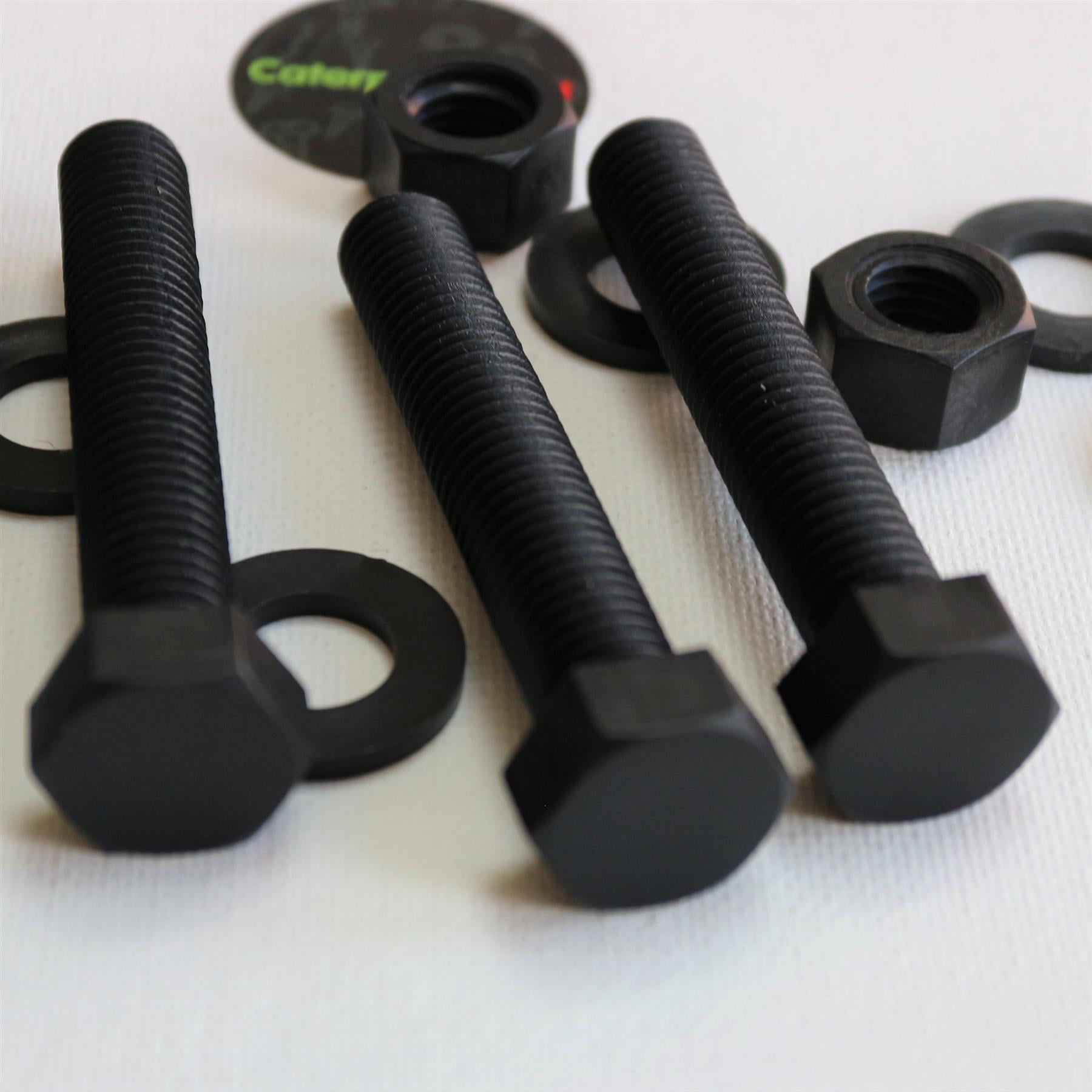 10 x Black Hexagon Head Screws Polypropylene (PP) Plastic Nuts, Washers ...