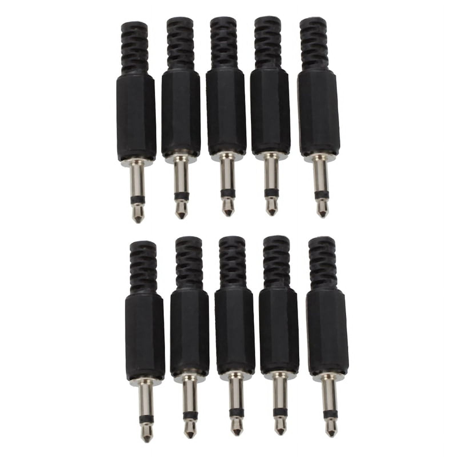 10 x Black Plastic 3.5mm Male Mono Plug Jack Audio Adapter Connector ...