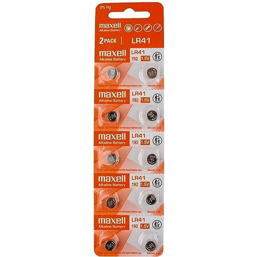 10 x Maxell LR41 AG3 192 Alkaline 1.5V Batteries - Walmart.com