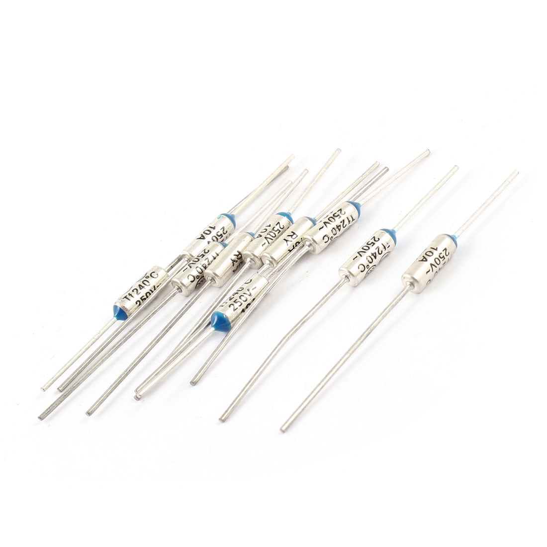 10 x Metal Radial Leads 240C Celsius 250V 10A Aluminum Thermal Fuse ...