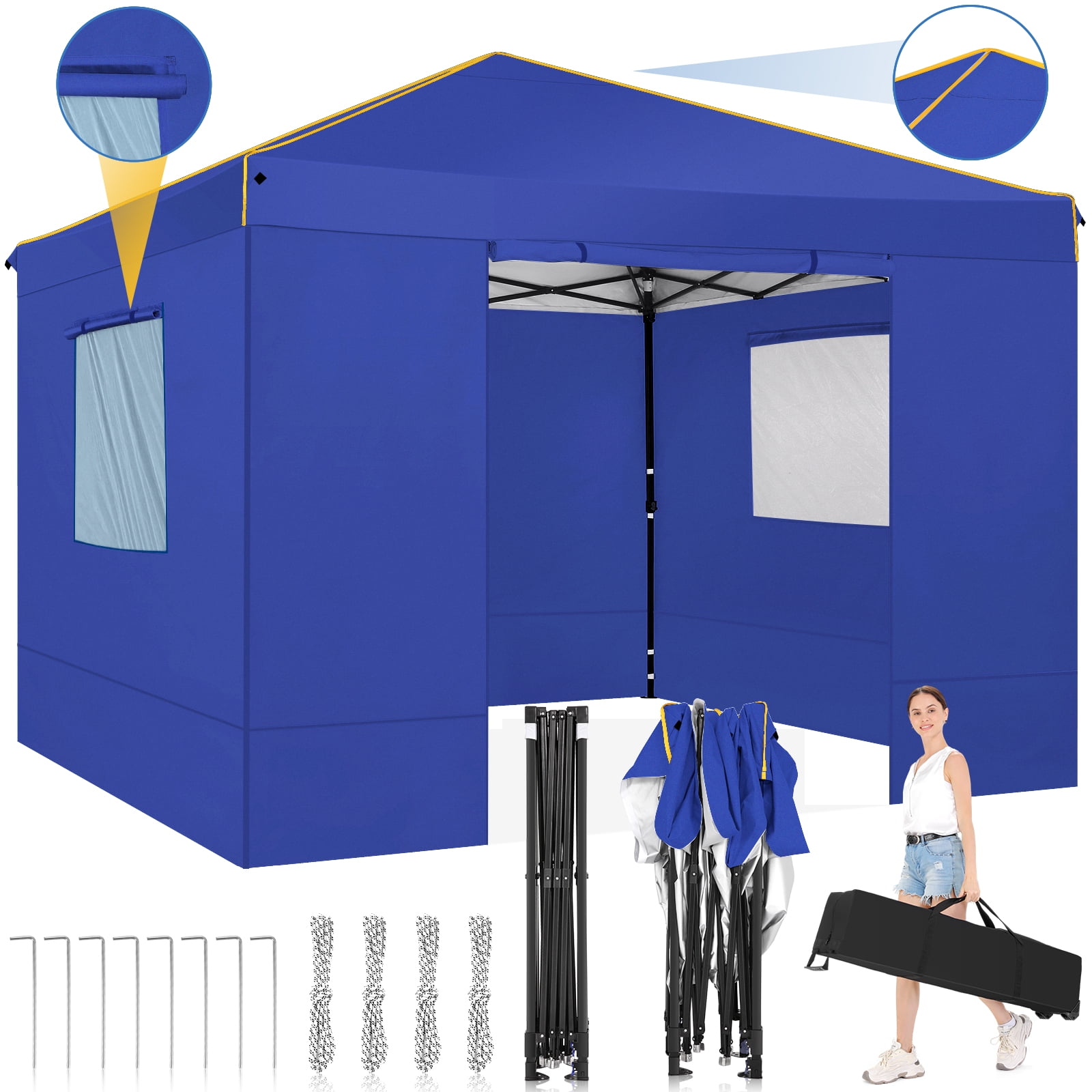 10' x 10' Outdoor Pop Up Canopy, Waterproof and Sunproof Shelter, Party ...