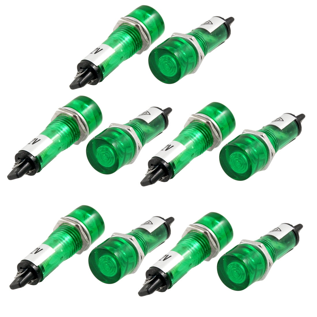 10 x Plastic Case Green Lamp Signal Indicator Light DC 12V - Walmart.com