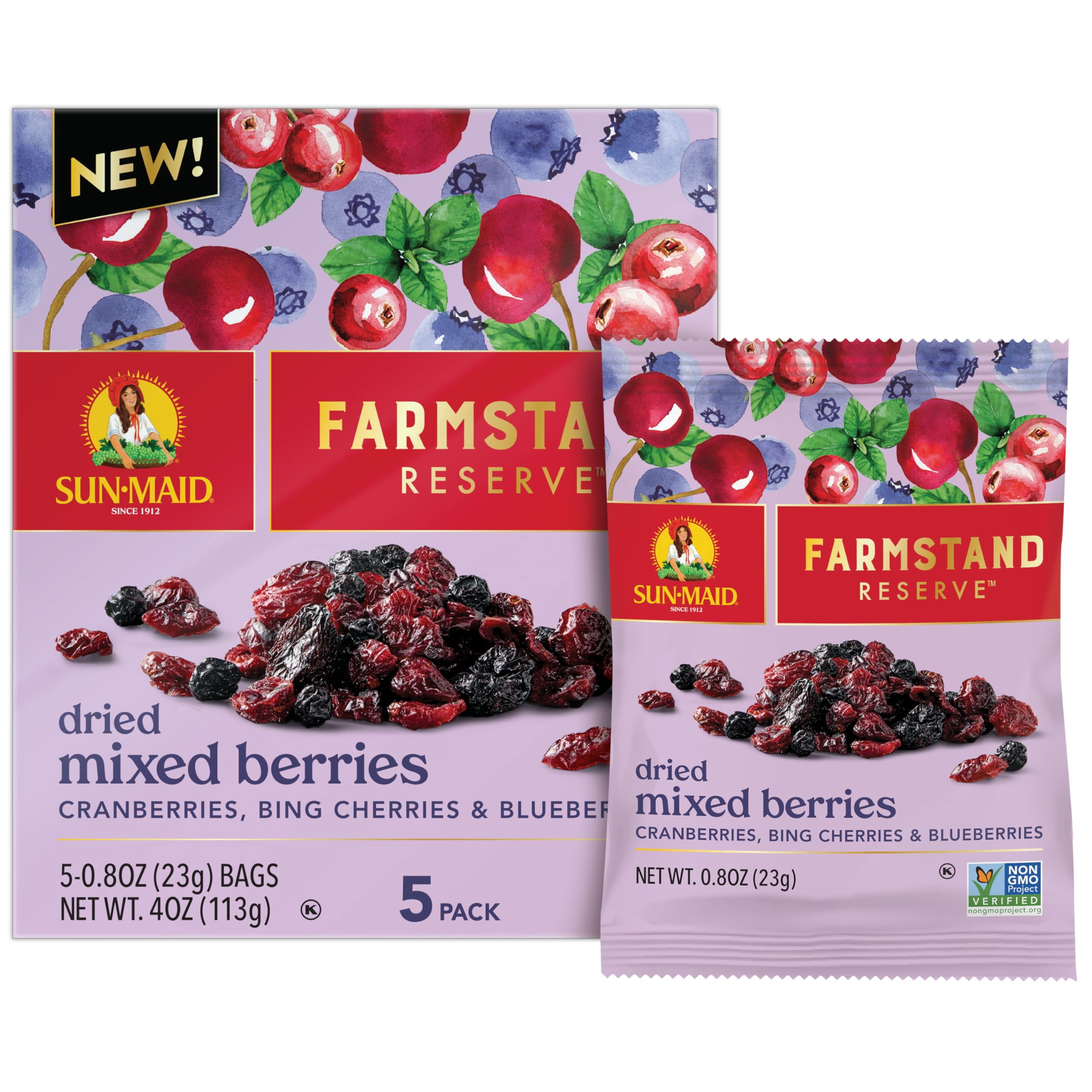 10 x - Sun-Maid Farmstand Reserve Dried Mixed Berries - (5 Pack) 0.8 oz ...