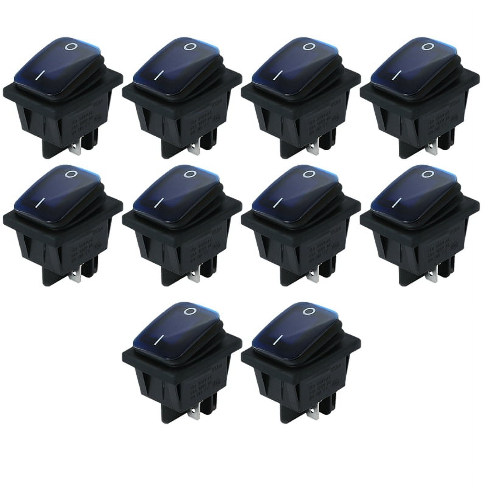 10 x Waterproof Rocker Switch-Blue Light - Walmart.com