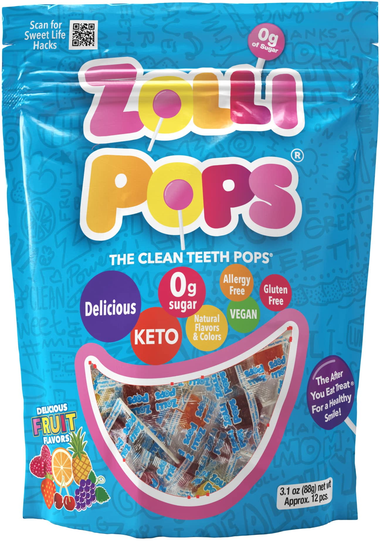 10 x - Zollipops Clean Teeth Lollipops - AntiCavity Sugar Free Candy ...