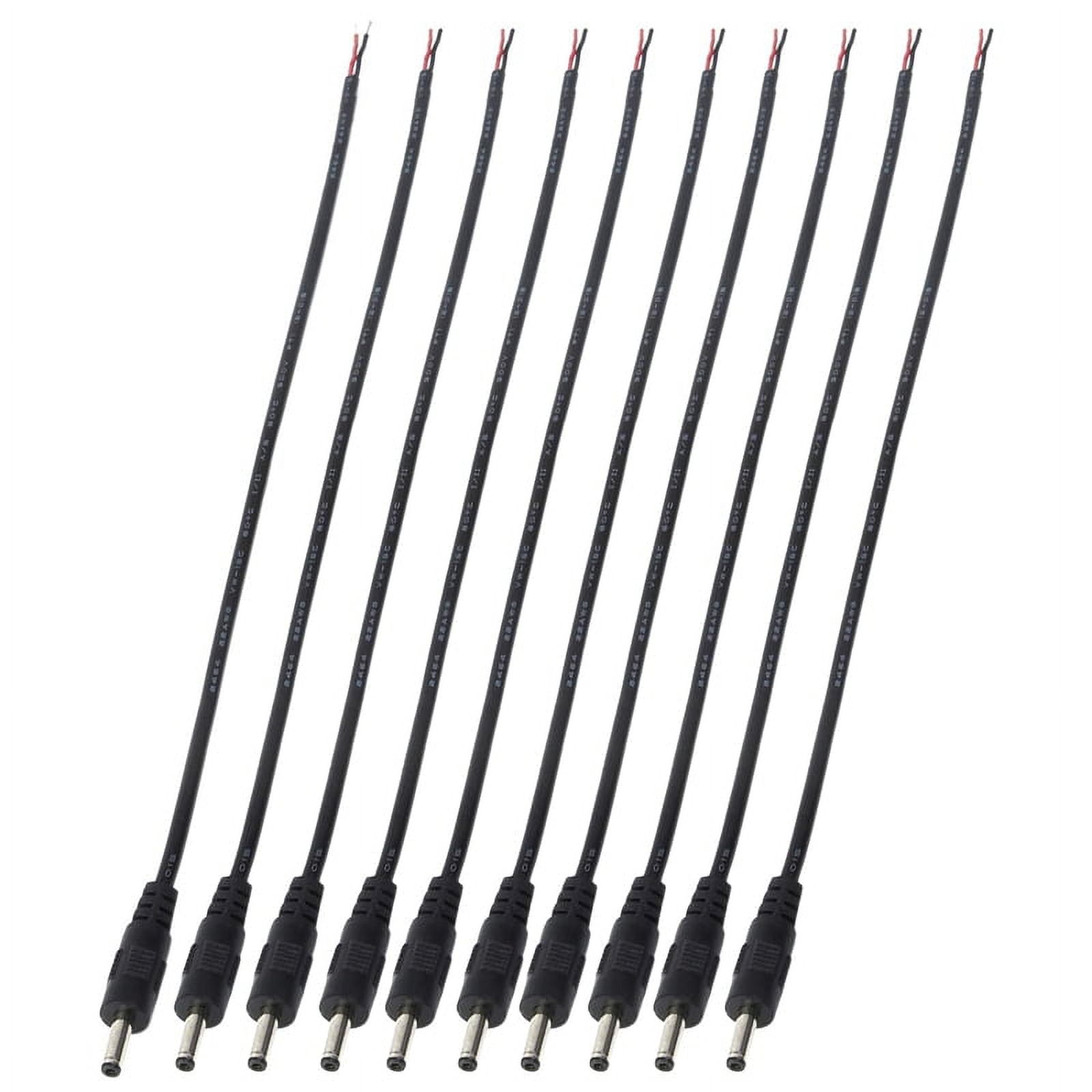 10 x male DC pigtails cable-black - Walmart.com