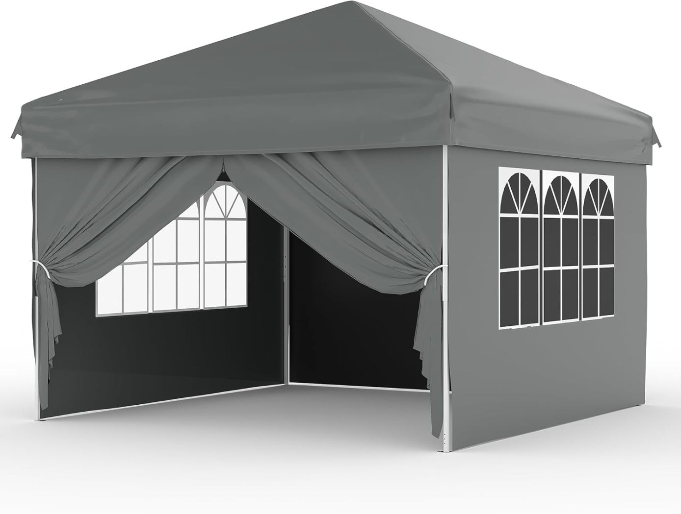 10'x10' Easy Pop Up Canopy Tent With 4 Detachable Window Sidewalls ...