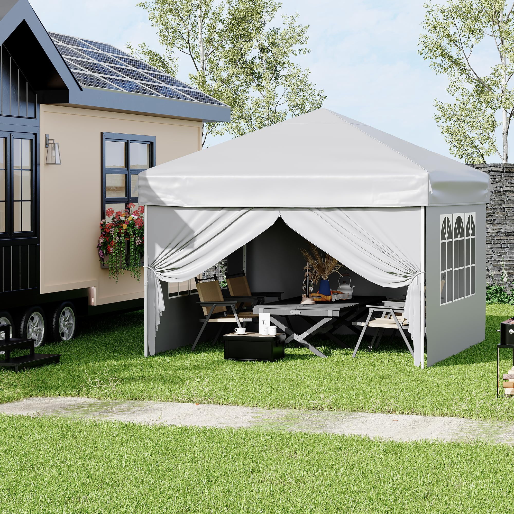 10'x10' Easy Pop Up Canopy Tent, Waterproof Outdoor Portable Canopy ...