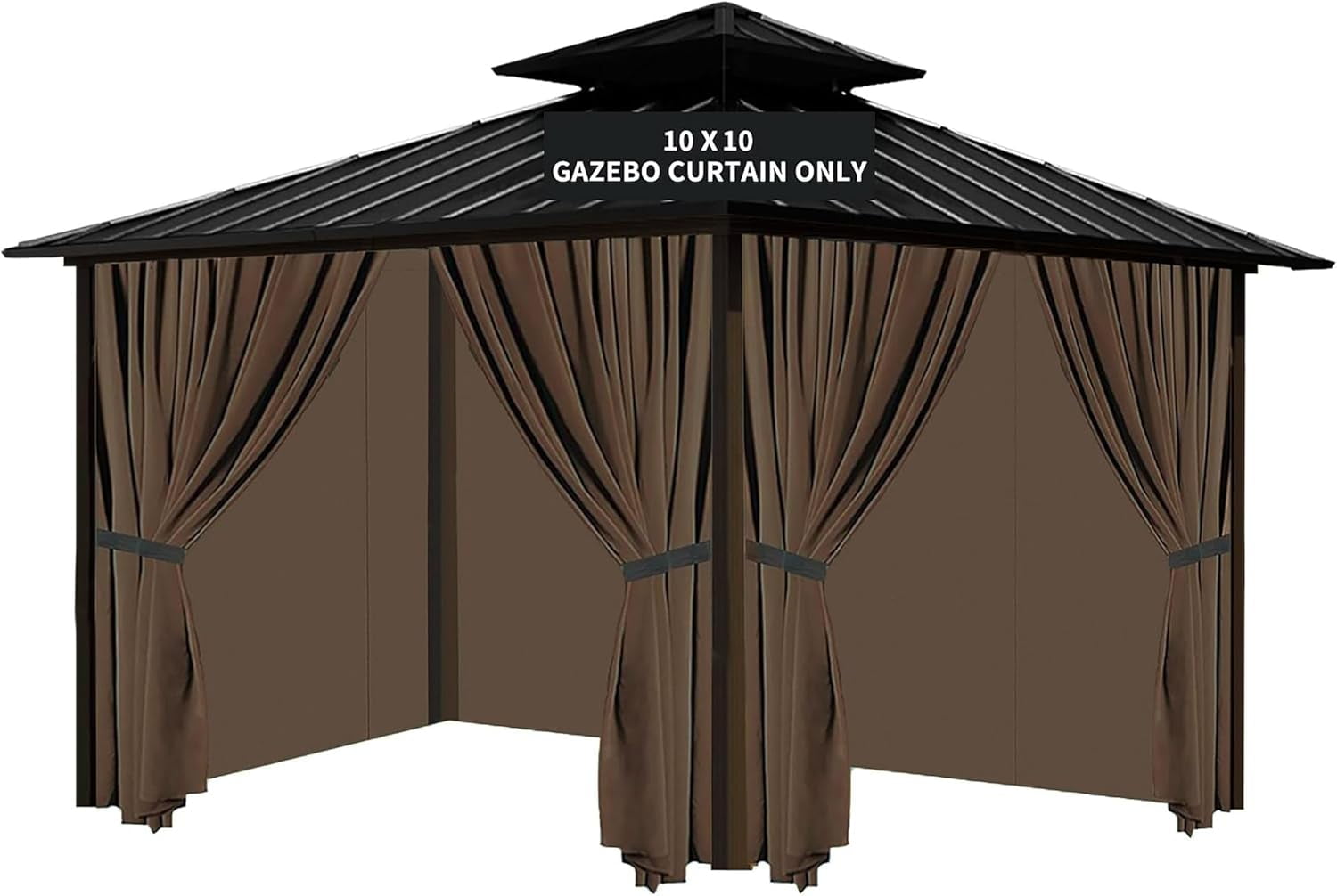 10'x10' Gazebo Curtains Outdoor Waterproof, Brown Universal Replacement ...
