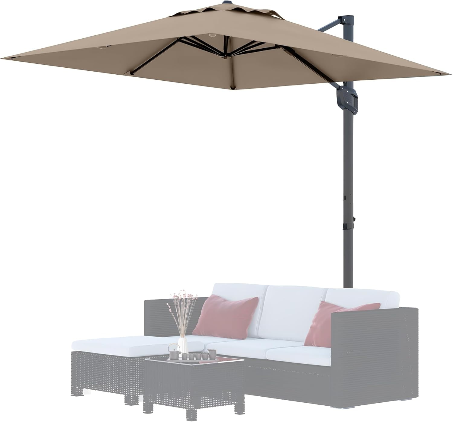 10'x10' Heavy-Duty Cantilever Patio Umbrella, UV-Resistant Aluminum ...