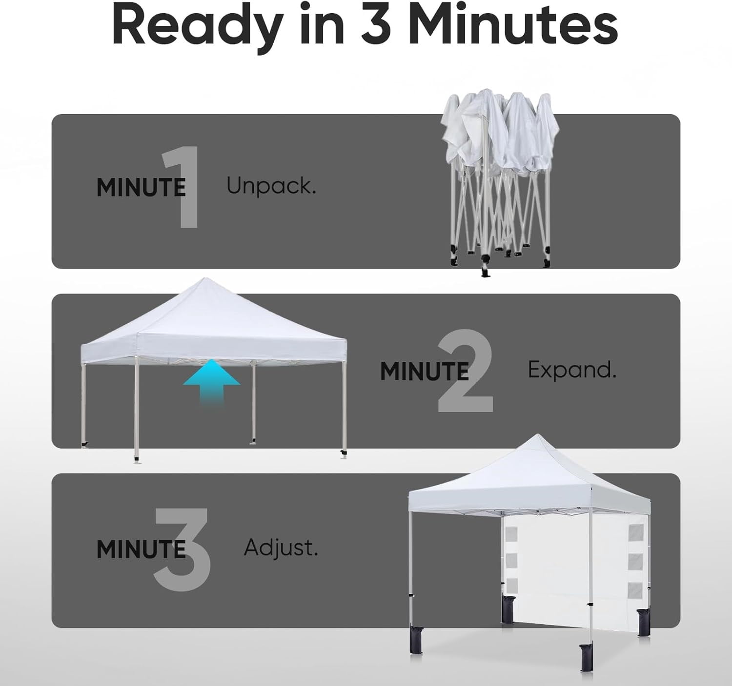 10'x10' Heavy Duty Pop up Canopy Tent, Commercial Grade Instant Shelter ...
