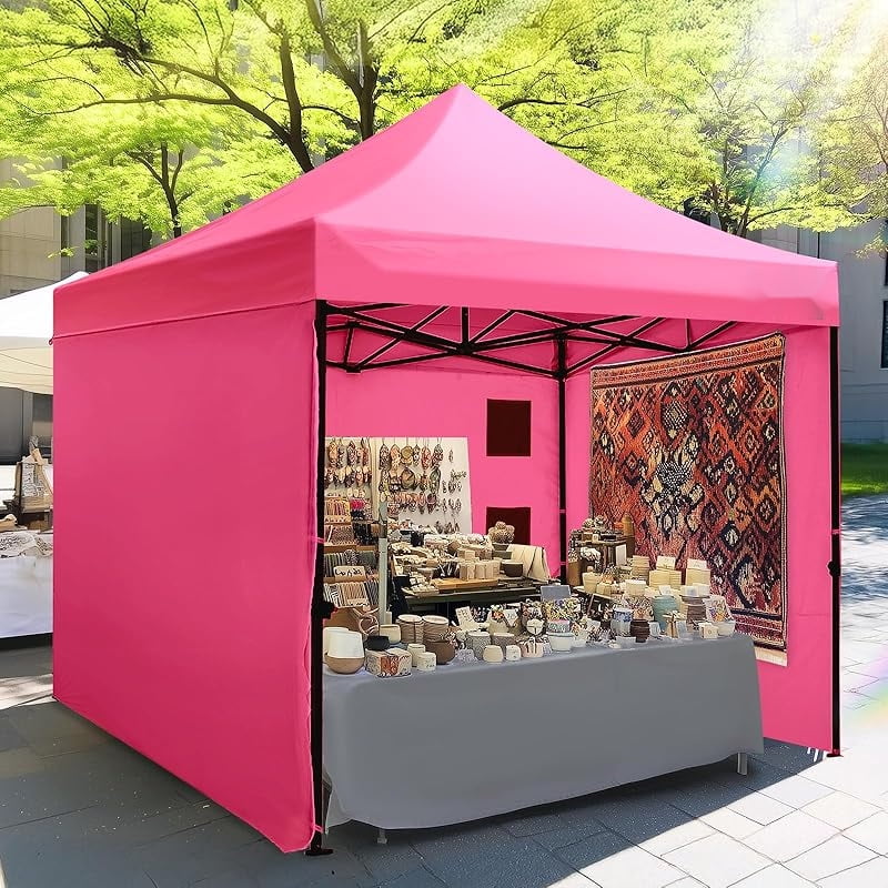 10'x10' Heavy Duty Pop up Canopy Tent with Sidewalls, Commercial Grade ...