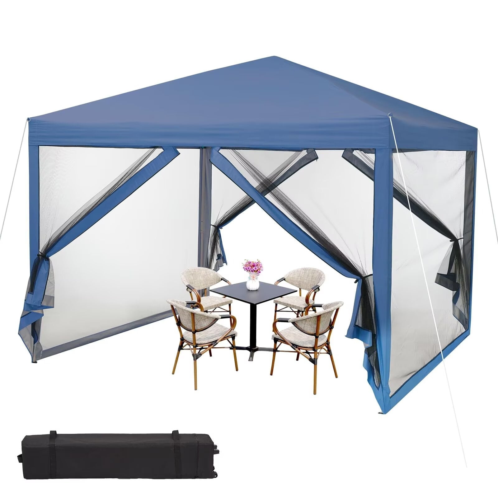 10'x10' Heavy-Duty Pop-Up Canopy Tent with Mosquito Netting, Height ...