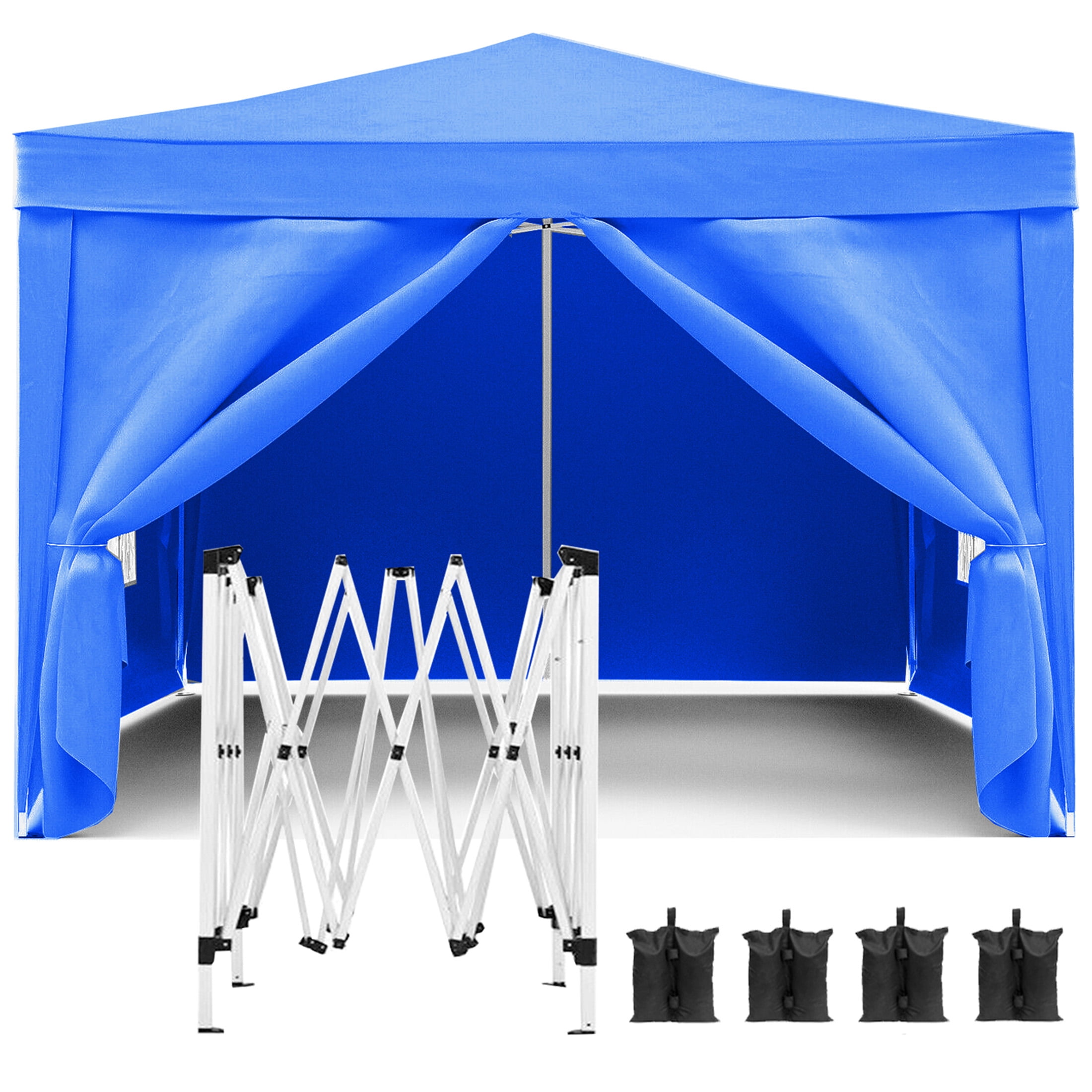 10'x10' Pop Up Canopy with 4 Removable Sidewalls,Portable Instant Tent ...