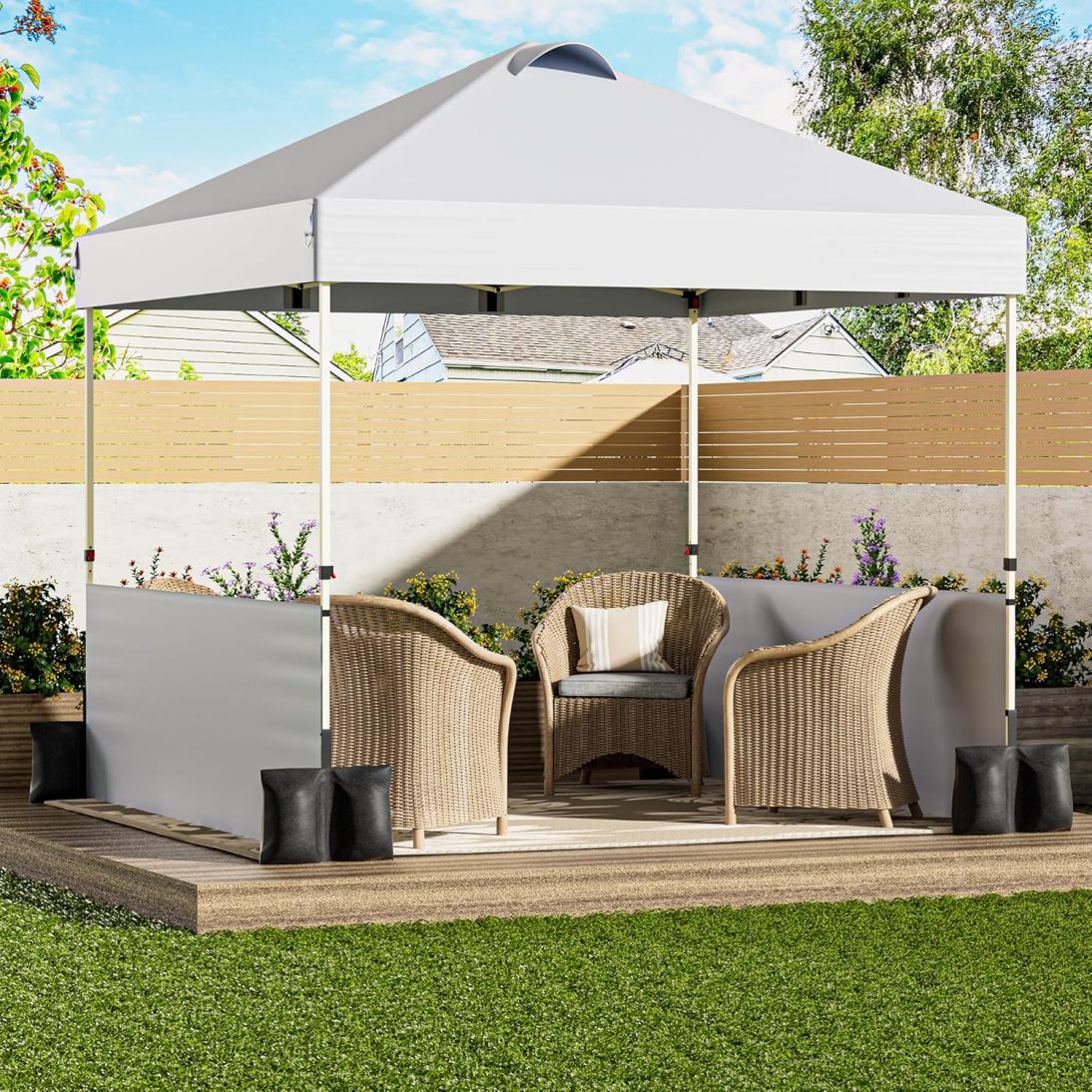10'x10' Pop Up Canopy Tent Outdoor Sun Shade Garden Instant Canopy with ...