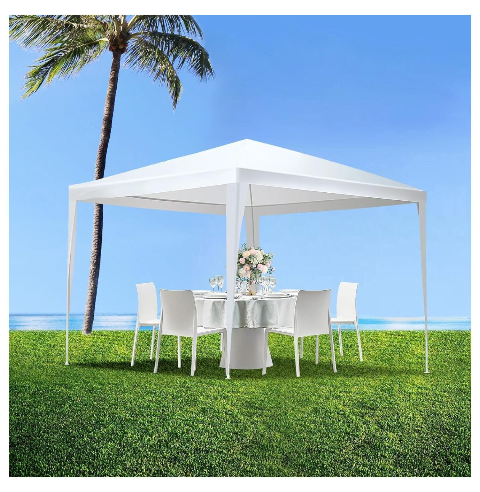 10'x10' Tents for Parties, Outdoor Party Tent with Ground and Ropes ...