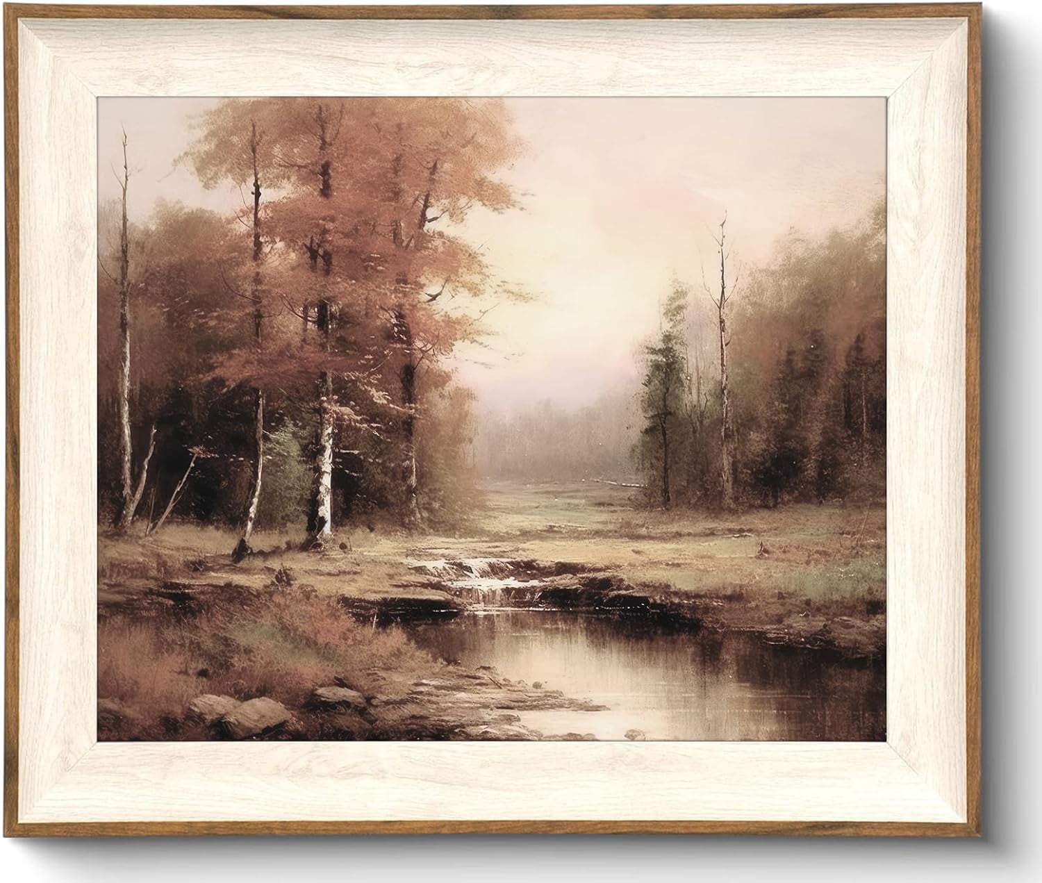 10"x12" Vintage Framed Wall Art, Autumn Landscape Oil Painting Canvas ...