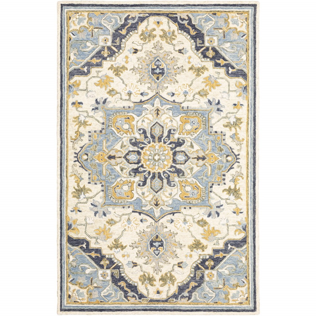 10'x13' Blue and Ivory Bohemian Rug - Walmart.com