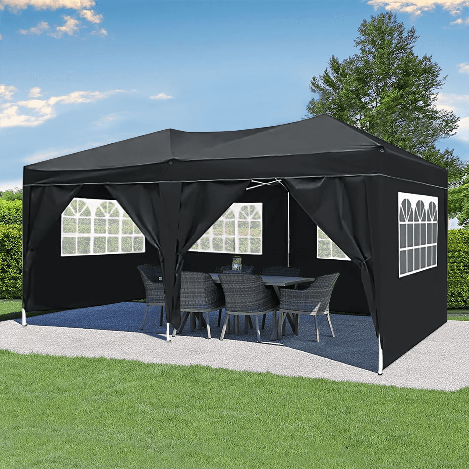 10 'x20' Black Folding Terrace Waterproof Commercial Instant Outdoor ...