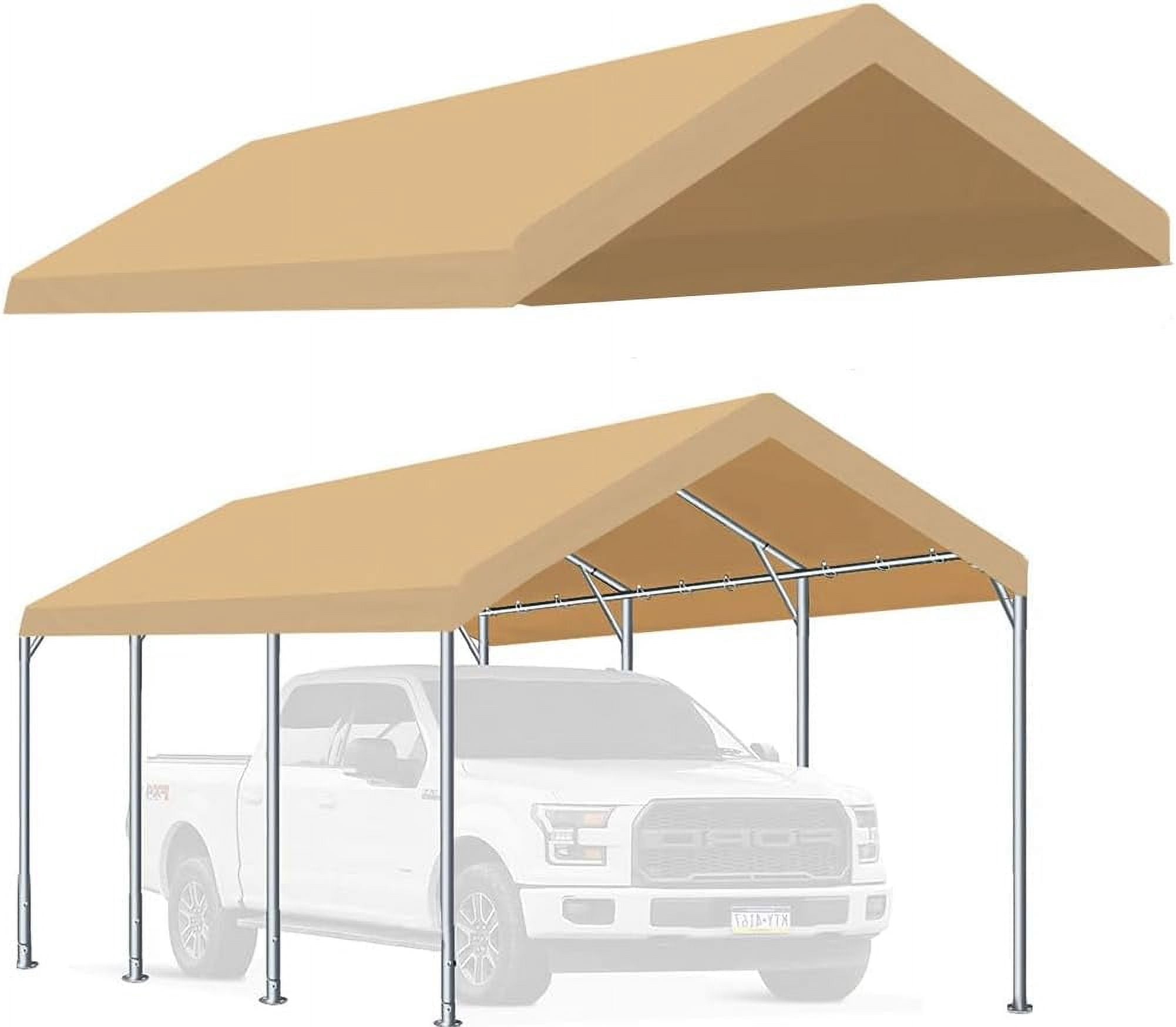 10'x20' Carport Canopy ONLY Tent Garage Replacement Top Tarp Car ...