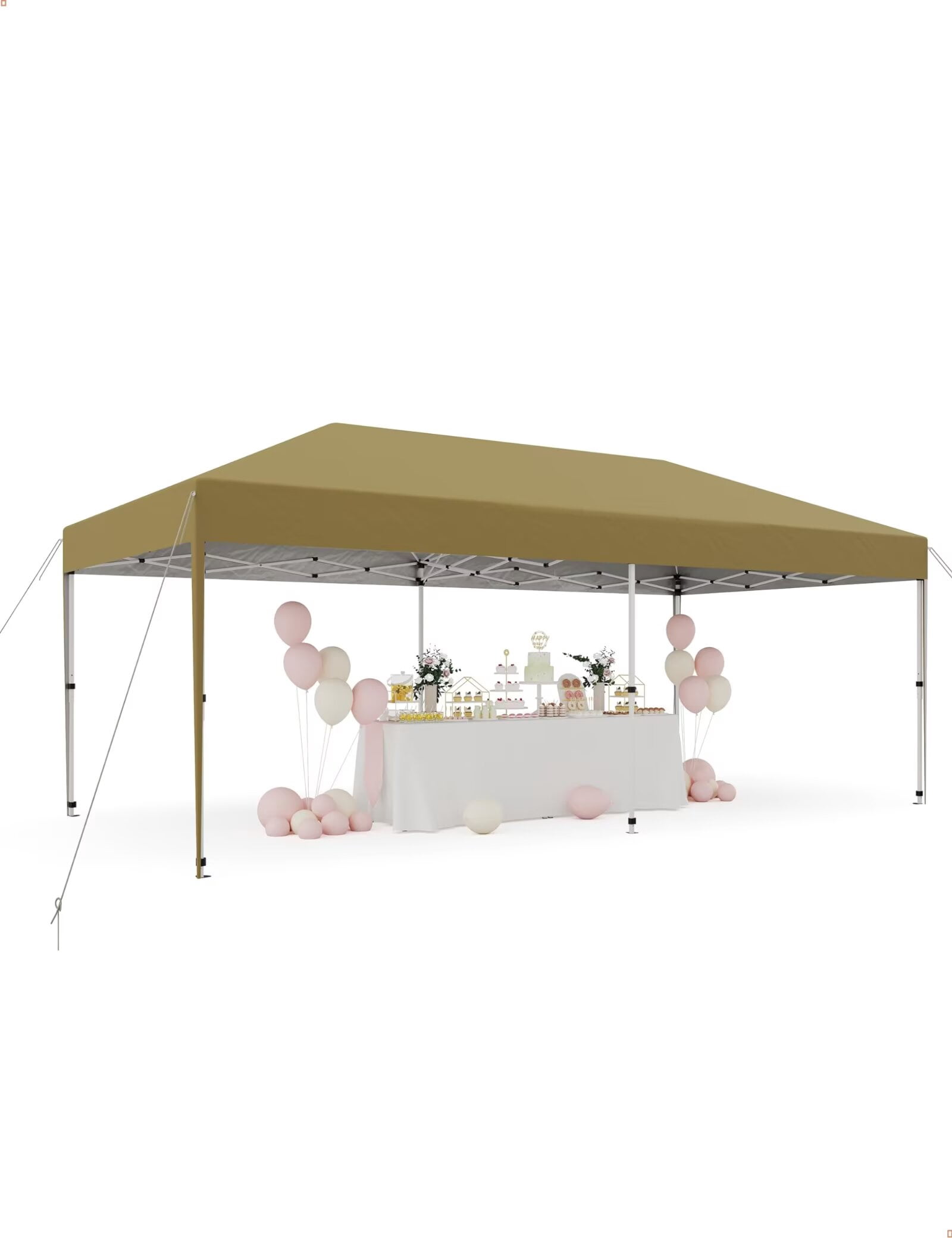 10'x20' Pop-Up Canopy Tent, Outdoor Shelter with 210D Oxford Fabric ...