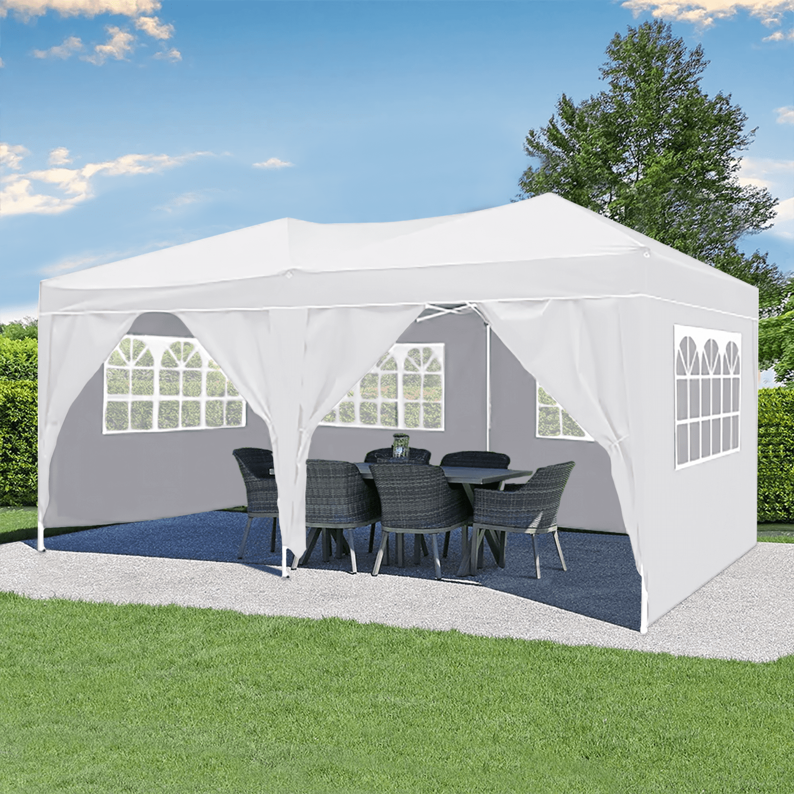 10 'x20' White Folding Terrace Waterproof Commercial Instant Outdoor ...