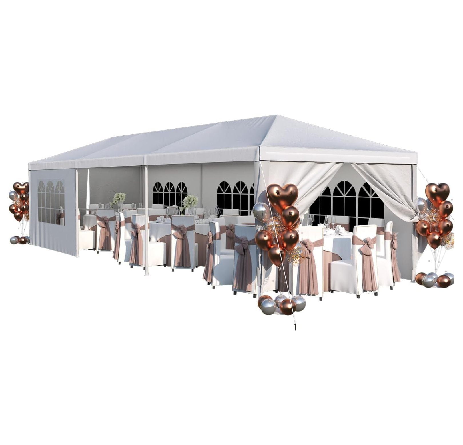 10'x30' Heavy Duty Party Tent - Waterproof Wedding Canopy with ...