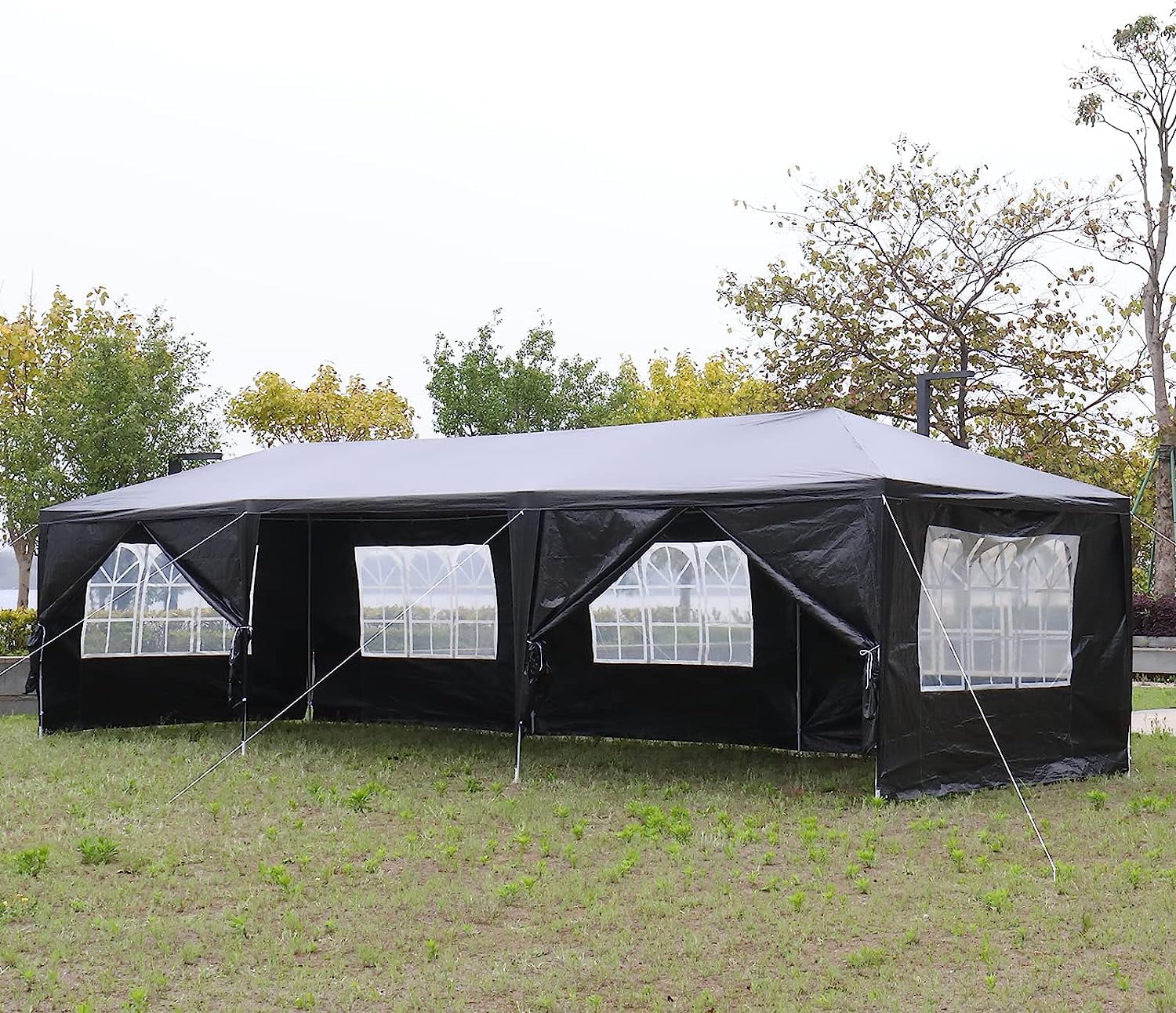ANTSKU 10'x30' Black Party Tent with 8 Removable Sidewalls, Large ...