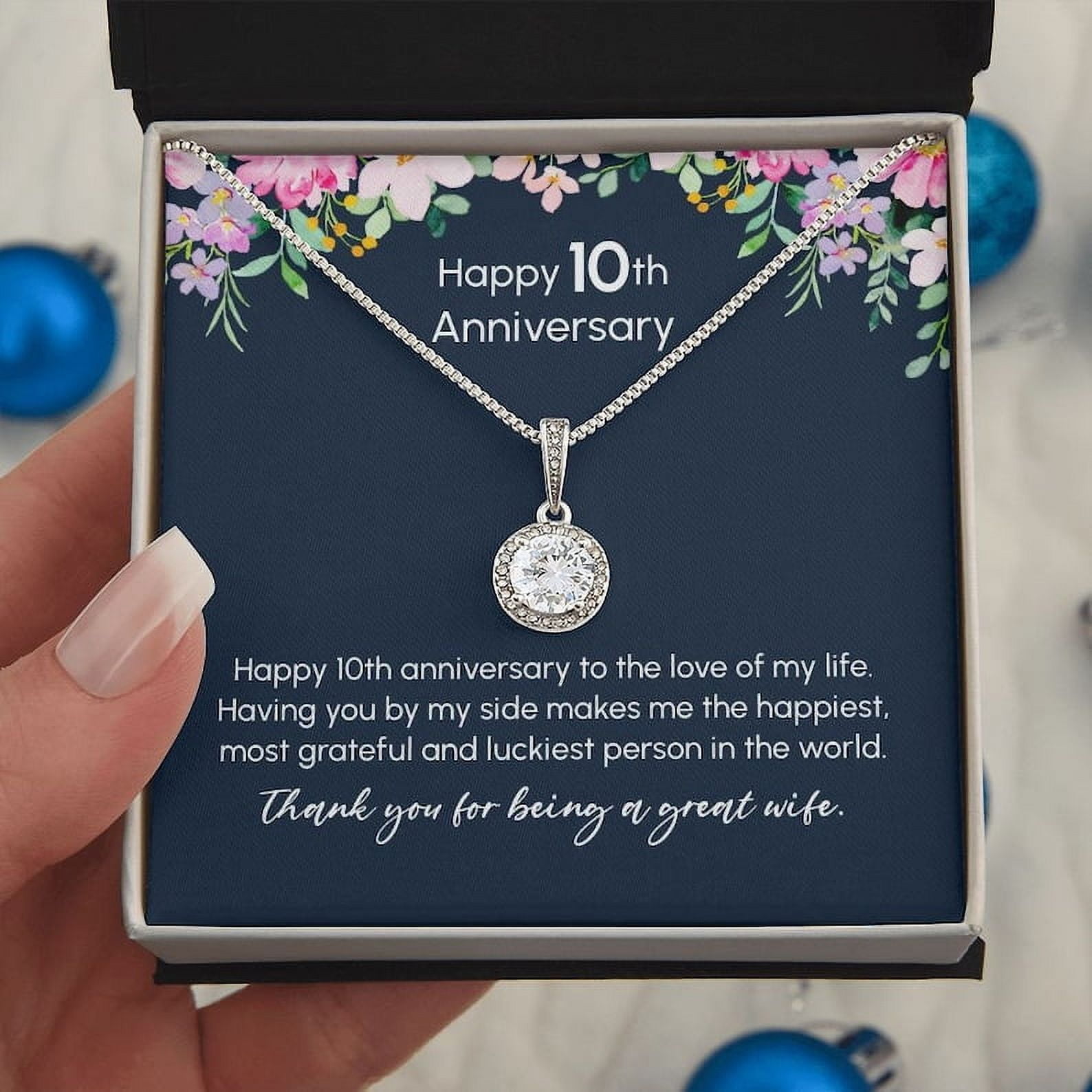 10 year wedding anniversary gift for wife, 10th anniversary necklace ...