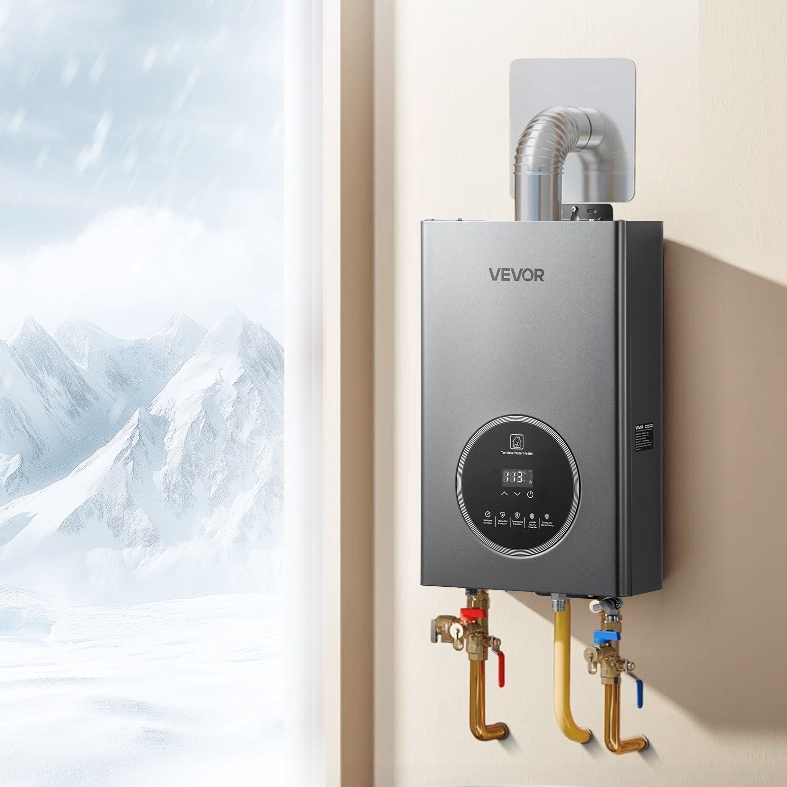 100,000 BTU High-Flow Indoor Gas Tankless Water Heater with 4.3 Gal ...