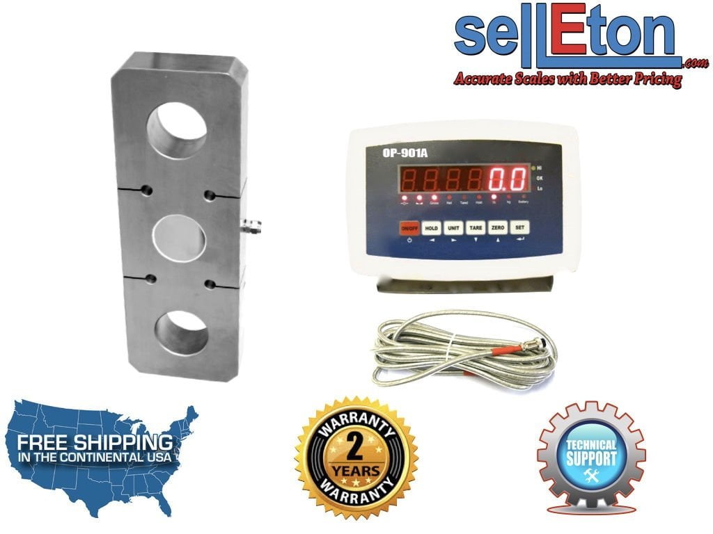 100,000 lbs x 20 lb TENSION LINK HANGING CRANE SCALE OVERHEAD LOAD CELL ...