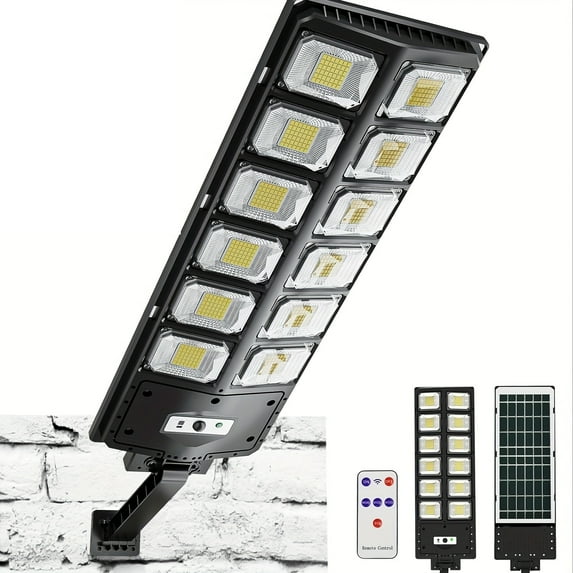 100,000LM Solar Flood Light6500K, 504 LEDs, IP65, Motion Sensor, Remote ...