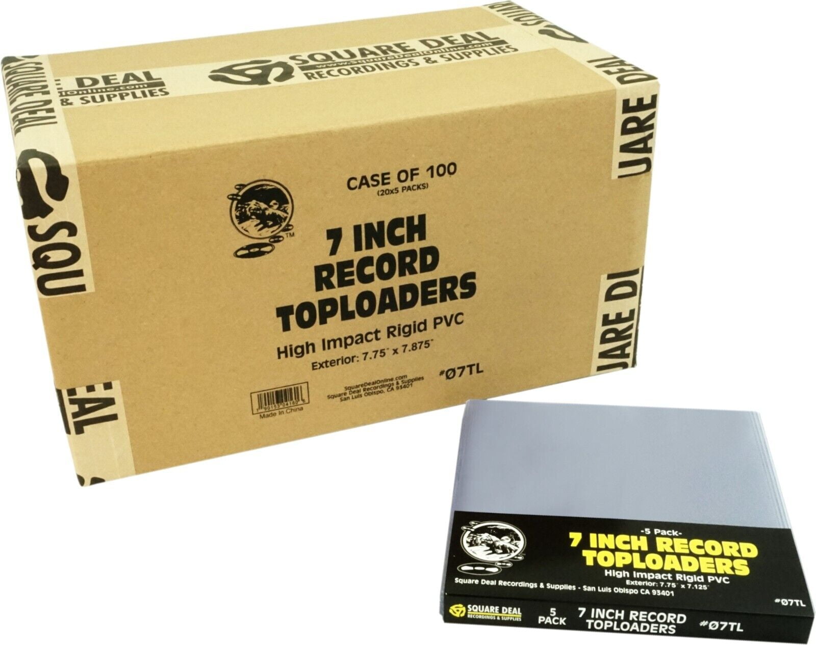 (100) 07TL 7" Vinyl Record Topload Holder Top Loader Rigid PVC Holder ...