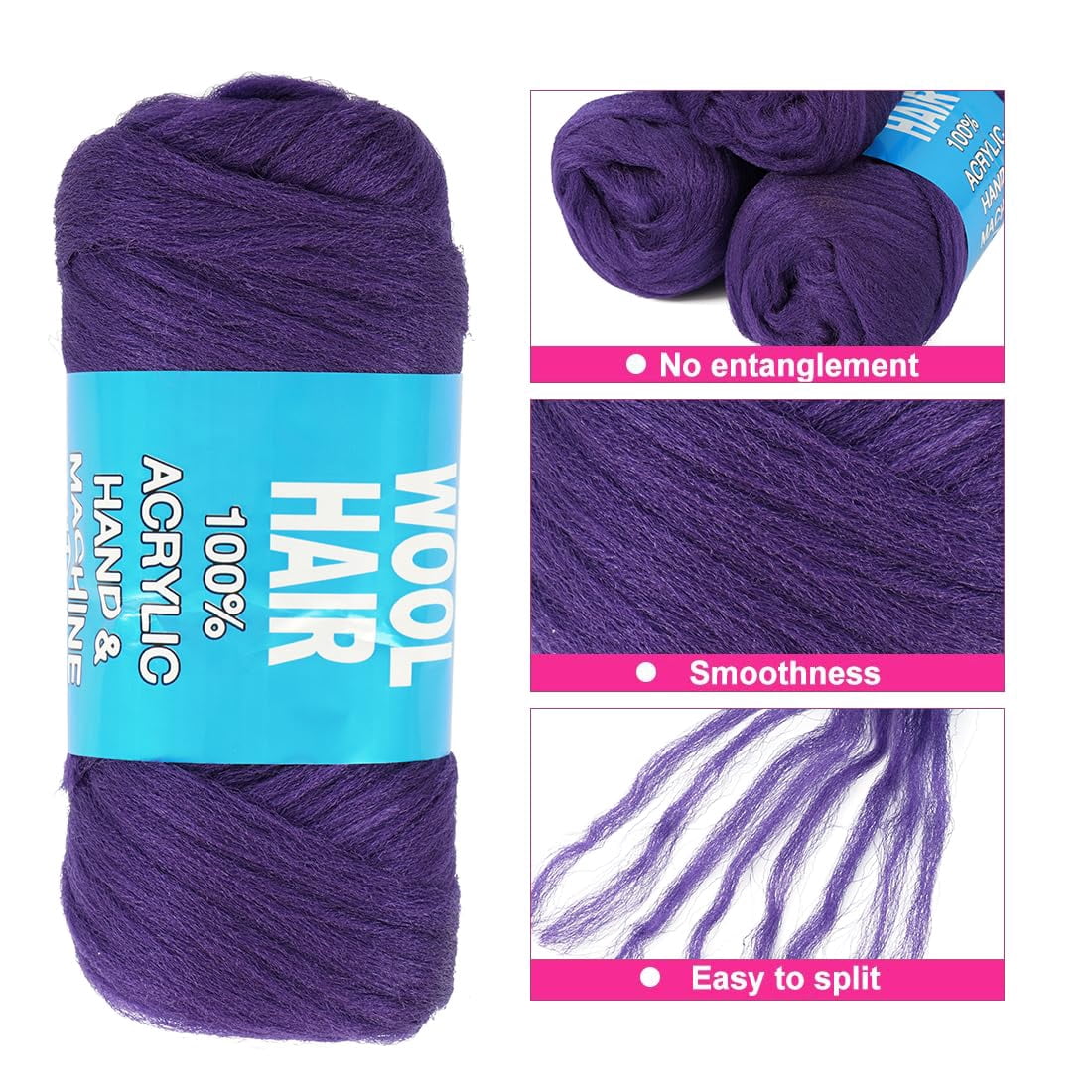 100%1 Roll Brazilian Wool Hair Acrylic Yarn for African Braids ...