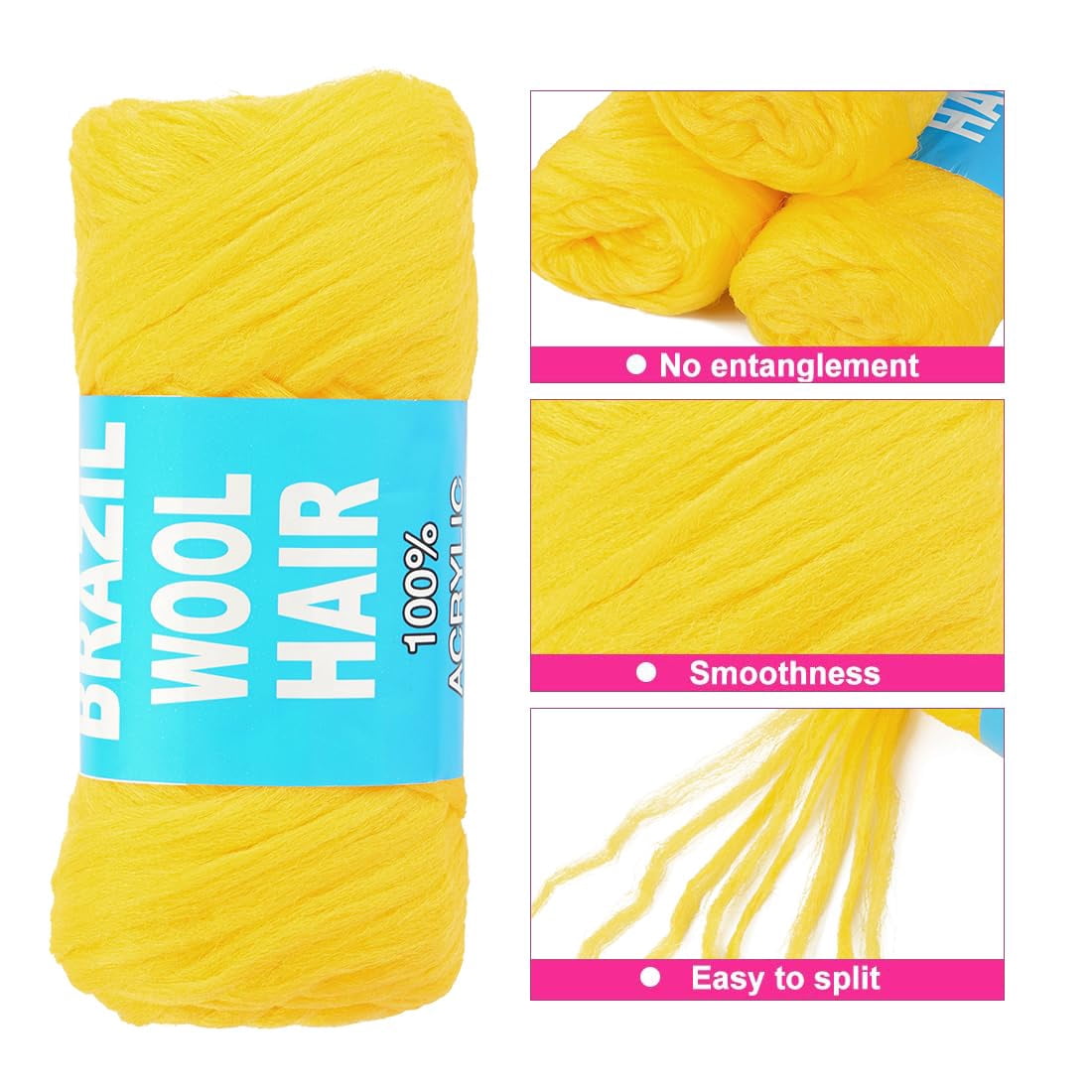100%1 Roll Brazilian Wool Hair Acrylic Yarn for African Braids ...