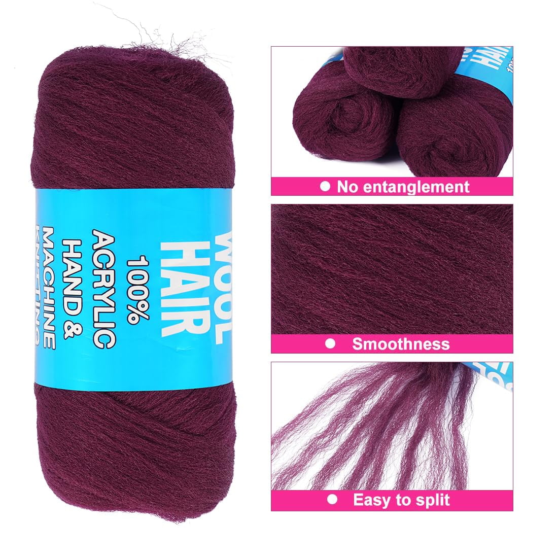 100%1 Roll Brazilian Wool Hair Acrylic Yarn for African Braids ...